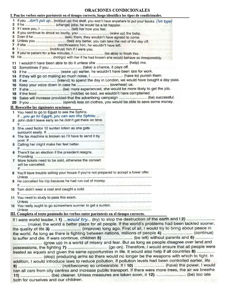 Oraciones Condicionales | PDF