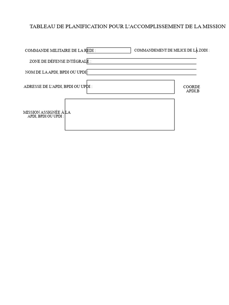 Tableaux de Planification Militaire | PDF