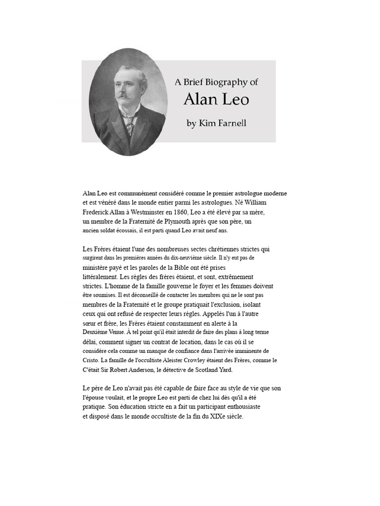 Alan Leo : Pionnier de l'Astrologie Moderne | PDF | Astrologie | Soleil