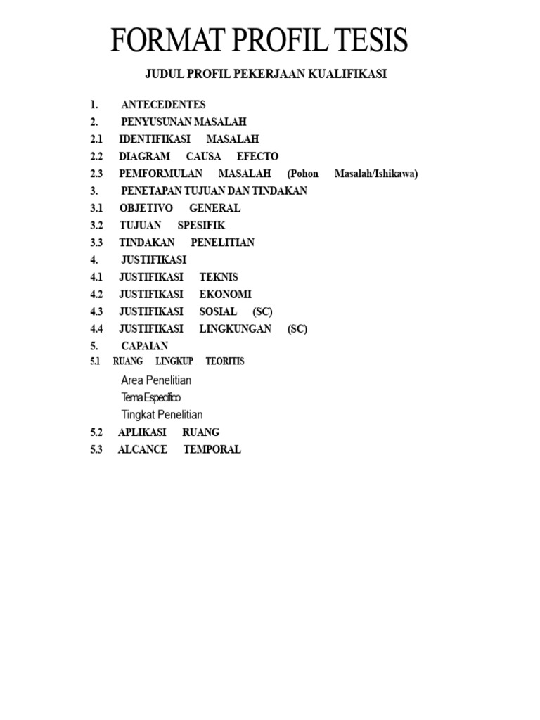 Format Profil Tesis | PDF