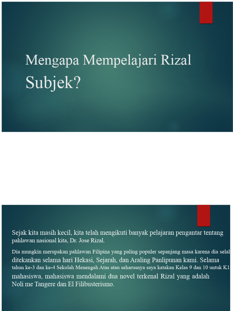 Pentingnya Mempelajari Rizal di Filipina | PDF