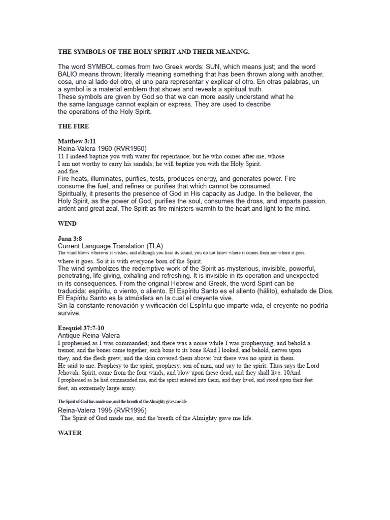 The Symbols of The Holy Spirit and Their Meaning | PDF | Anointing | Priest