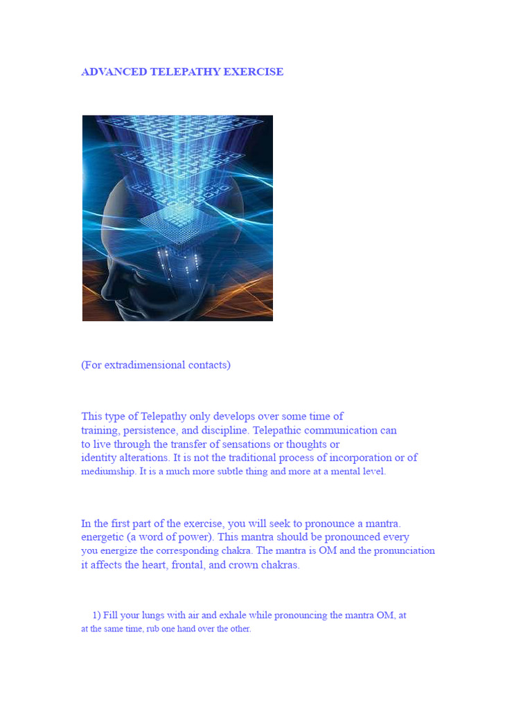 Advanced Telepathy Techniques Guide | PDF | Autonomic Nervous System ...