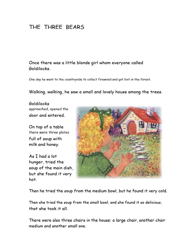 The Three Bears | PDF | Goldilocks And The Three Bears