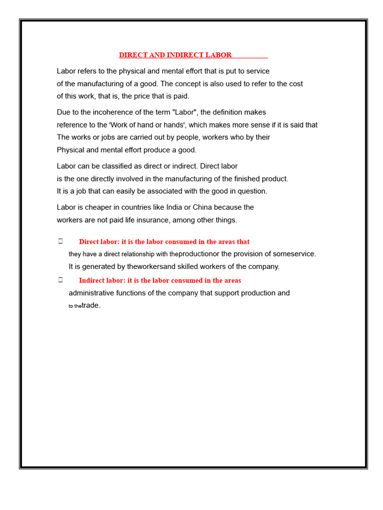 5.-Direct and Indirect Labor Practice 4 | PDF | Labour Economics | Salary