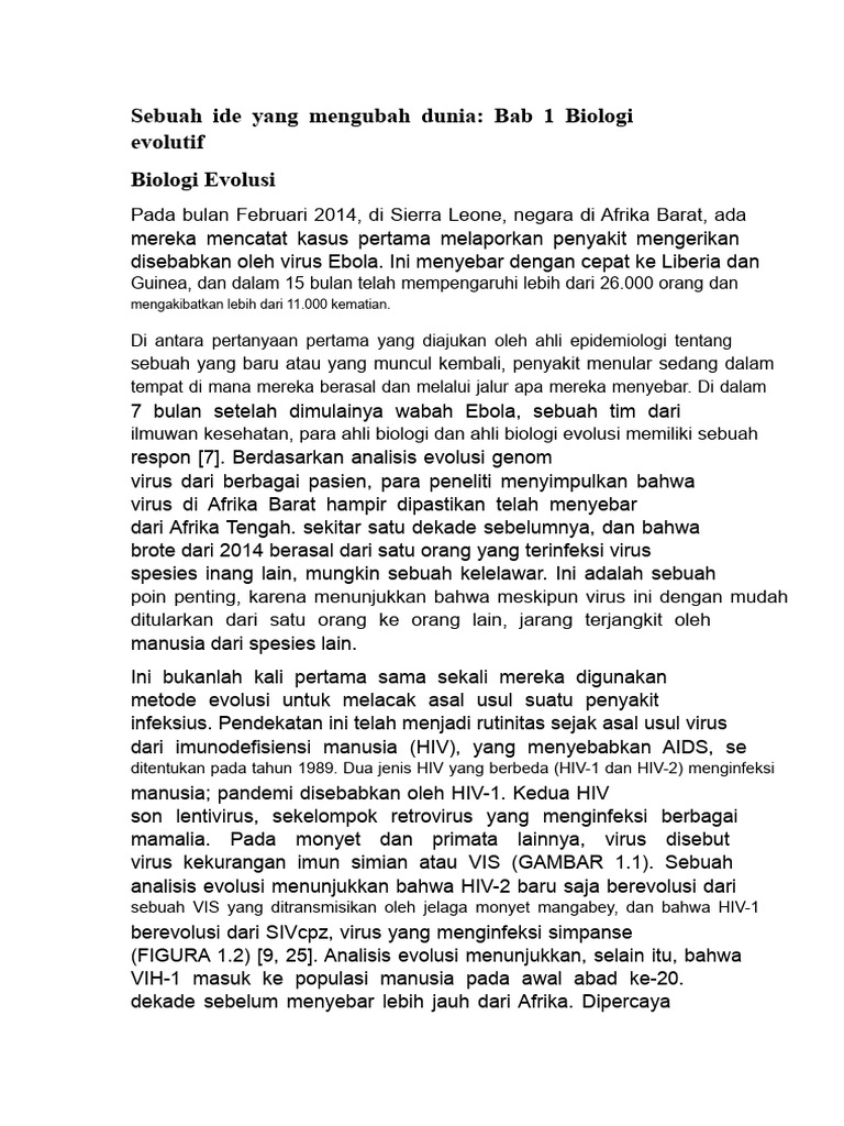 BAB 1 Biologi Evolusi Futuyma Evolusi Biologis | PDF