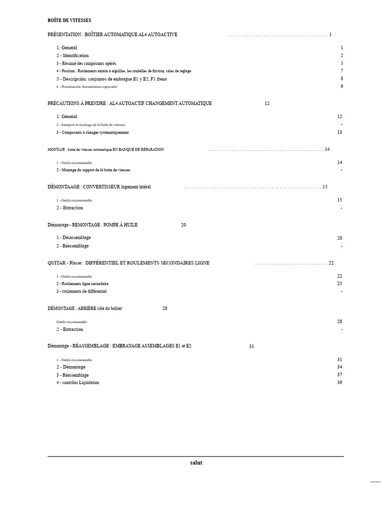 Guide de Réparation Boîte AL4 Autoactive | PDF | Embrayage | Piston