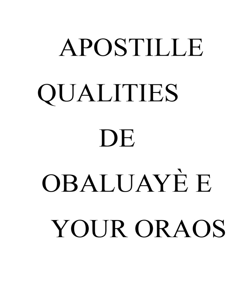 Booklet On The Qualities of Obaluayè and His Orishas | PDF