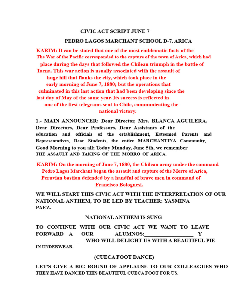 Civic Act Script June 7 | PDF | Military | Conflicts