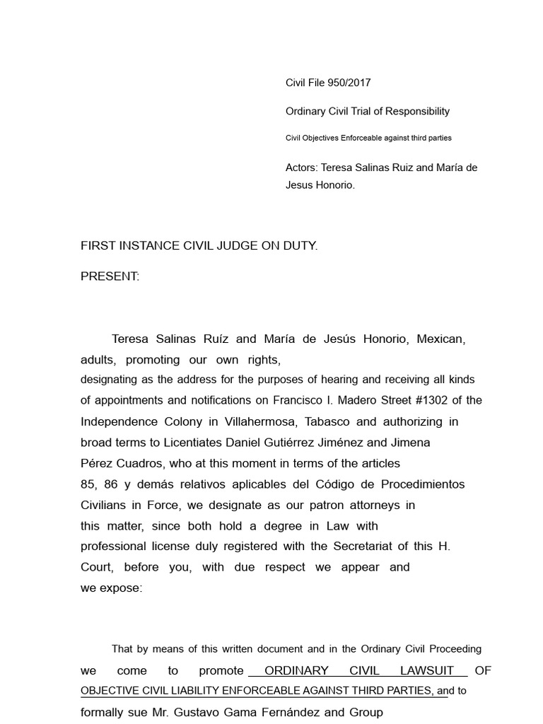 Civil Liability Claim | PDF | Lawsuit