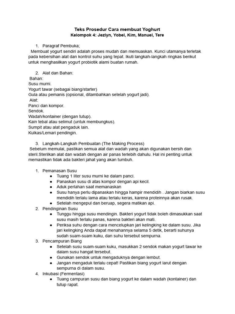 Cara Mudah Membuat Yogurt Sendiri | PDF