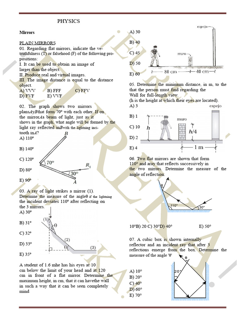 Physics Mirrors | PDF | Reflection (Physics) | Refraction