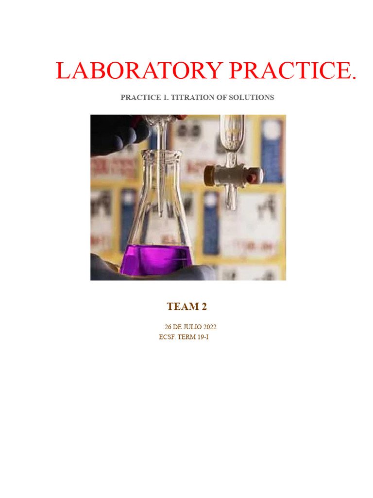 Laboratory Report - Titration of Solutions - Team 2 | PDF | Titration ...