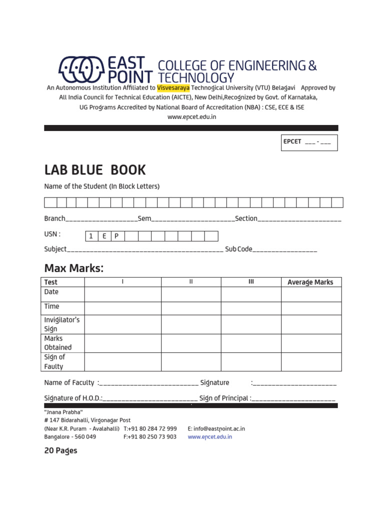 Lab Blue Book Corrected PDF | PDF | Engineering | Knowledge