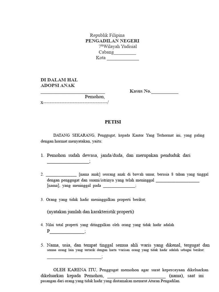 Petisi Adopsi Anak di Filipina | PDF