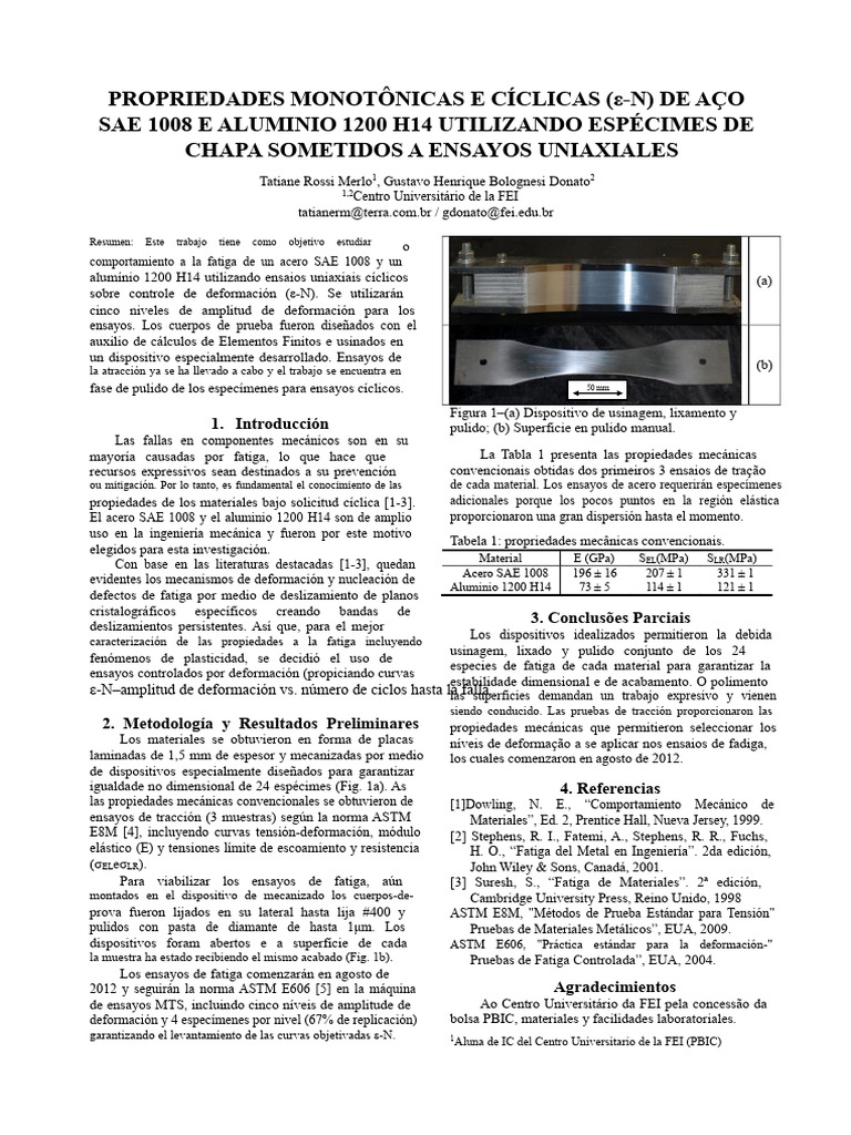 propiedades del acero 1008.pdf | PDF | Fatiga (material) | Deformación (ingeniería)