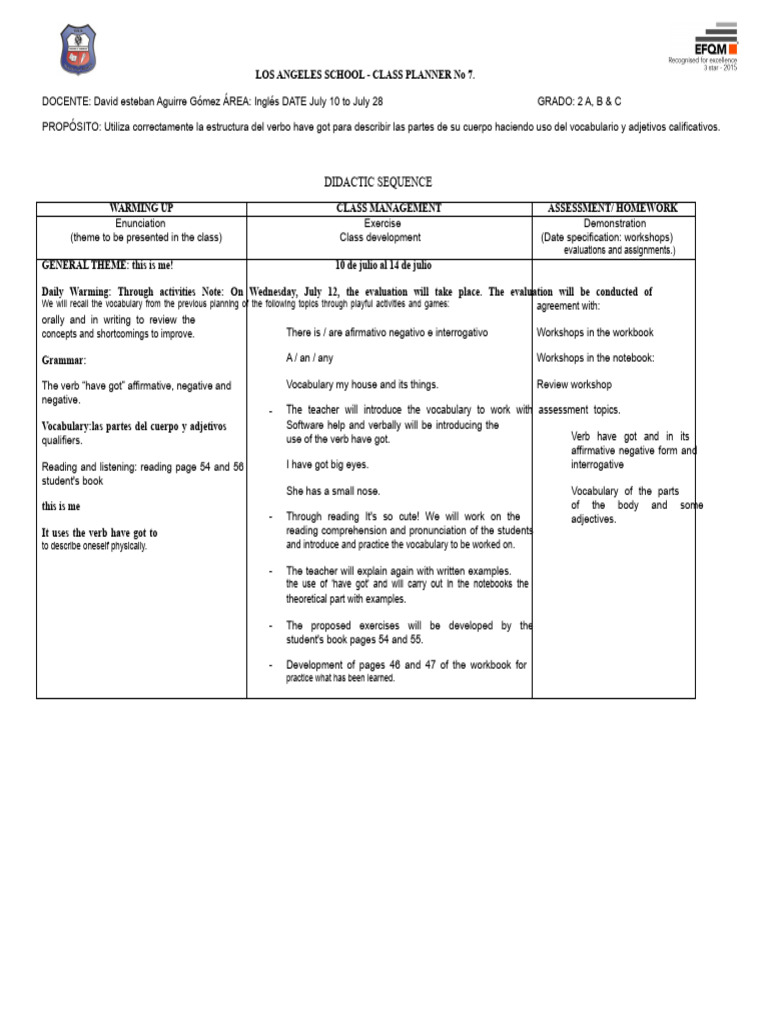 Lesson Plan 7th Grade Second | PDF | Cognitive Science | Syntax