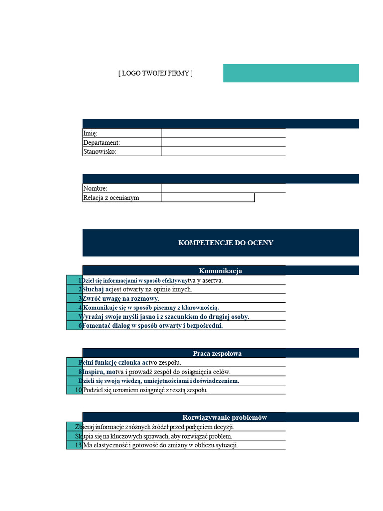 Format Oceny 360 Stopni-1 | PDF