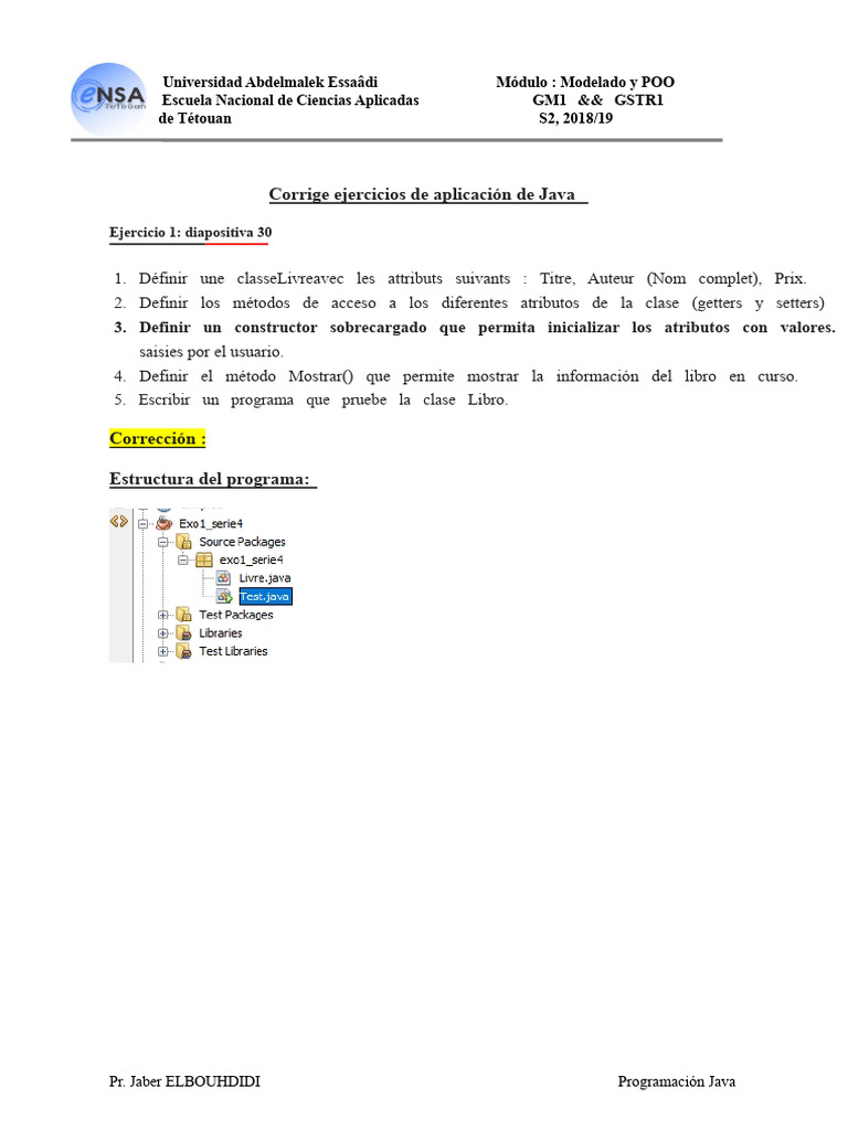Ejercicios Corregidos de Java | PDF | Programación orientada a objetos ...