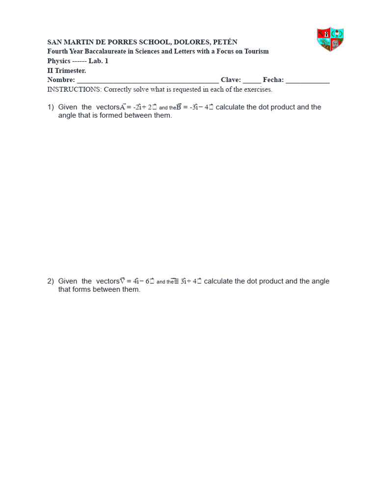 Vector Calculations and Dot Products | PDF