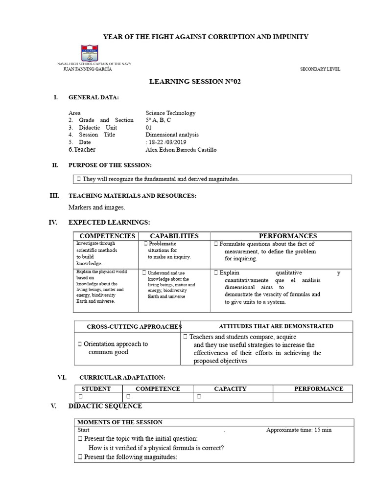 Dimensional Analysis Teaching Session | PDF | Knowledge | Quantity