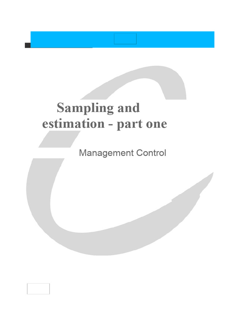 43 - Sampling and Estimation - Part One | PDF | Standard Deviation ...