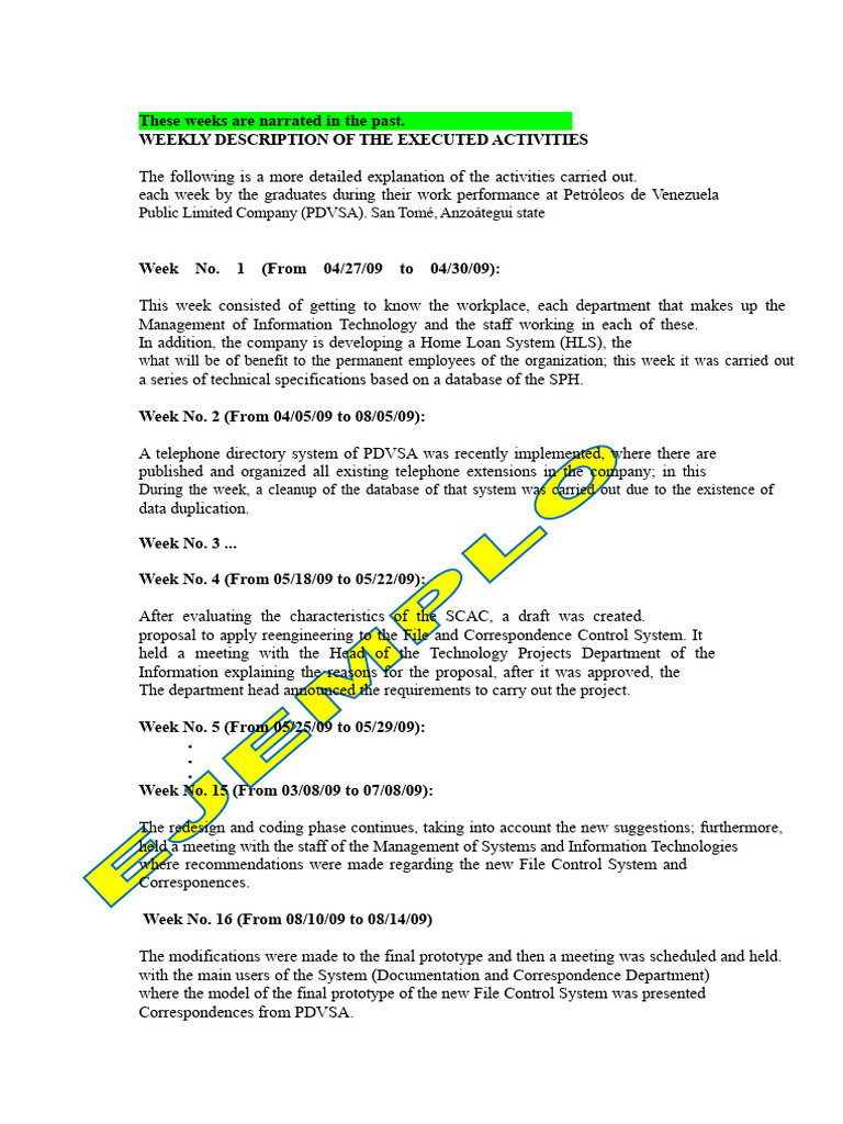 Example Description of Activities | PDF | Computing | Information ...
