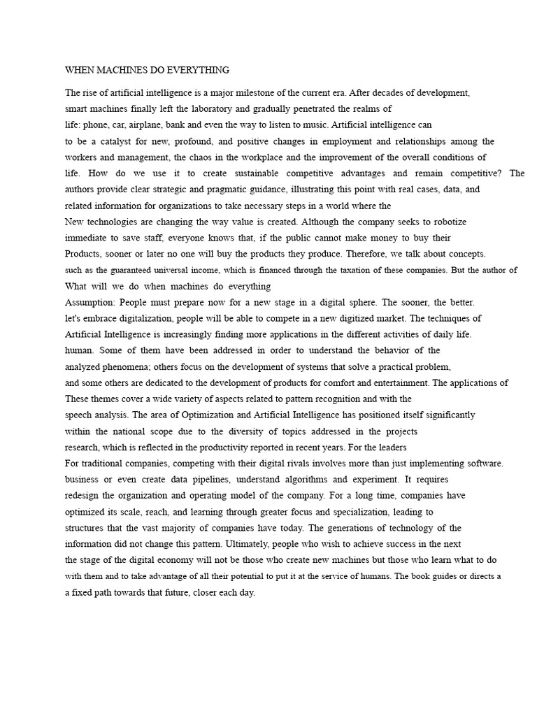 When Machines Do Everything | PDF | Artificial Intelligence ...
