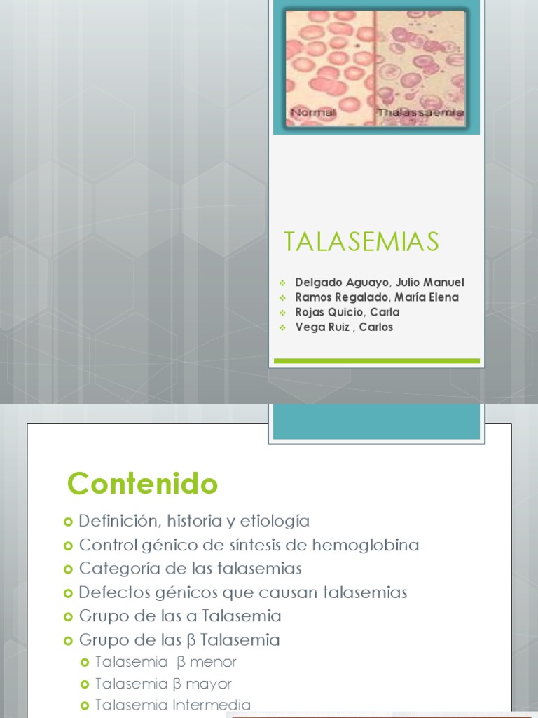 TALASEMIAS | PDF | Hemoglobina | Ciencias de la vida