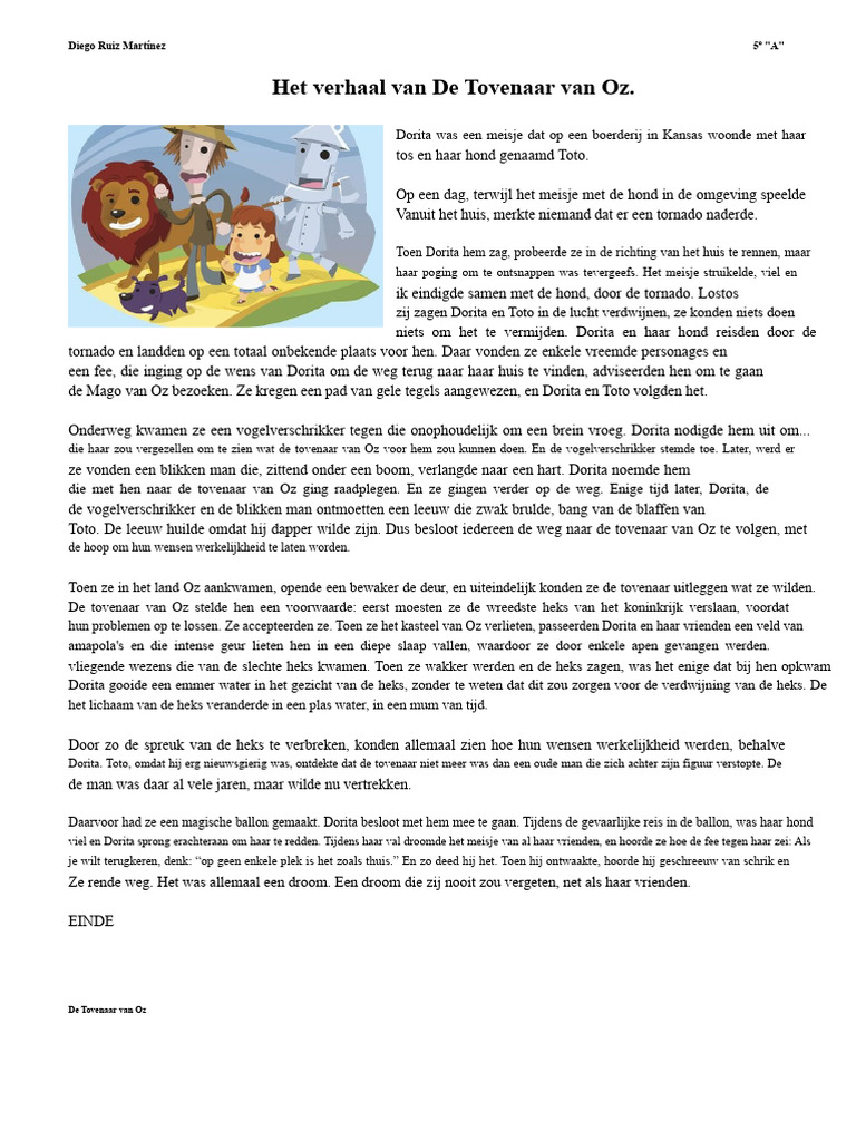 Het Verhaal Van de Tovenaar Van Oz | PDF