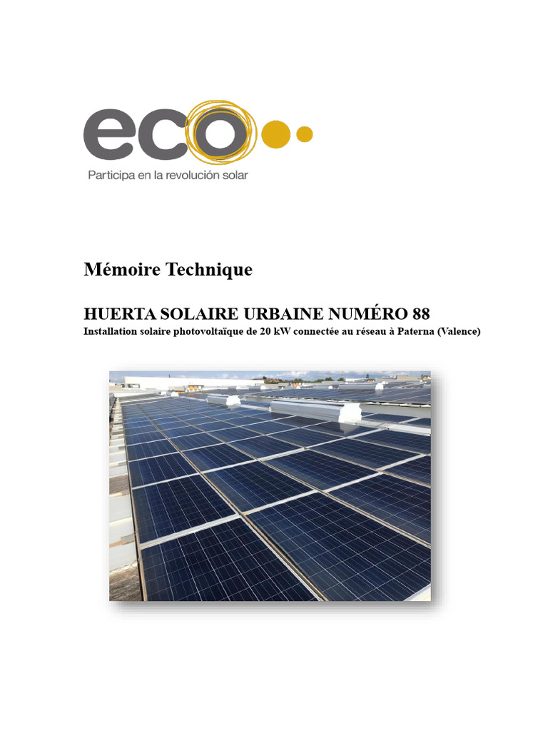 Installation Solaire 20 kW à Paterna | PDF | Énergie solaire ...