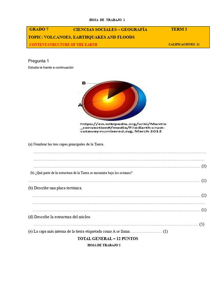 Ciencias Sociales Hojas de Trabajo de Geografía T2 Grado 7 | PDF ...