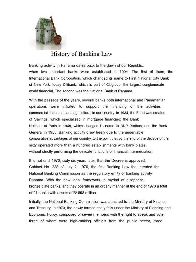History-Of-Banking-Law-Panama 17636 0 | PDF | Banks | Bankruptcy