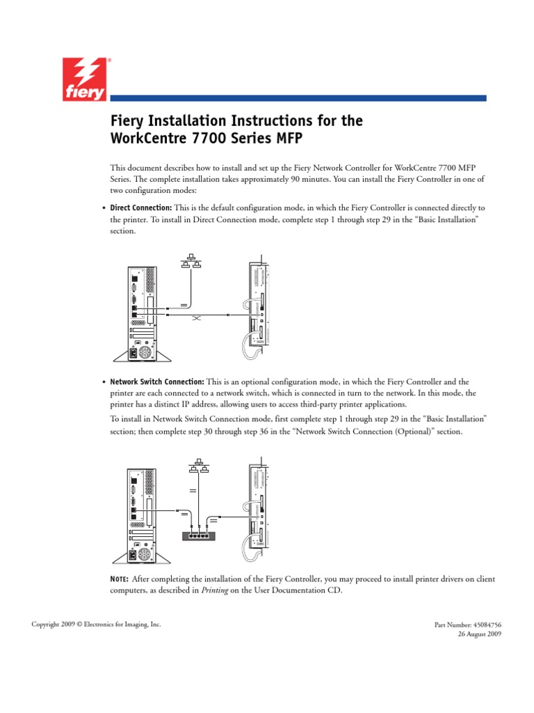 Fiery Installation Guide | PDF | Ip Address | Gateway (Telecommunications)