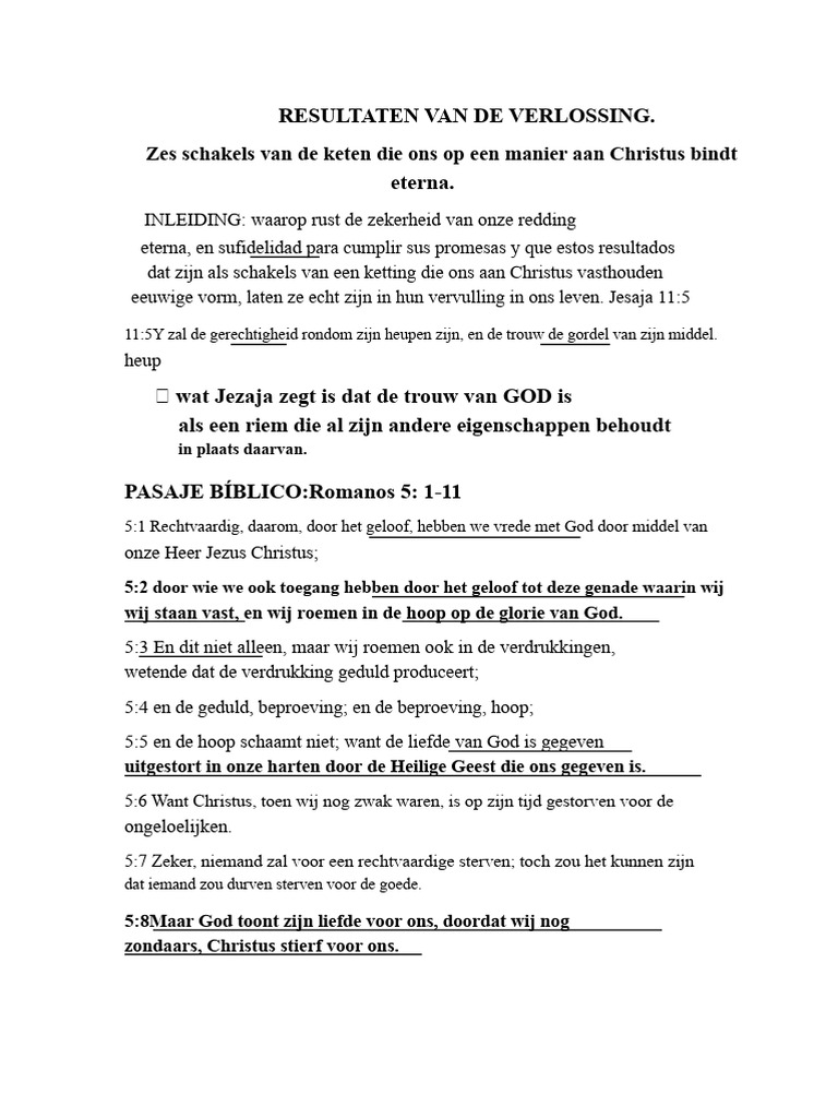 Resultaten Van de Verlossing 2 | PDF