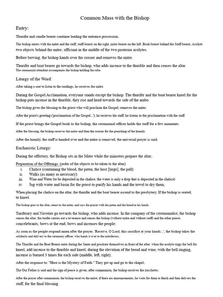 Common Mass With The Bishop | PDF | Religious Rituals | Catholic Church