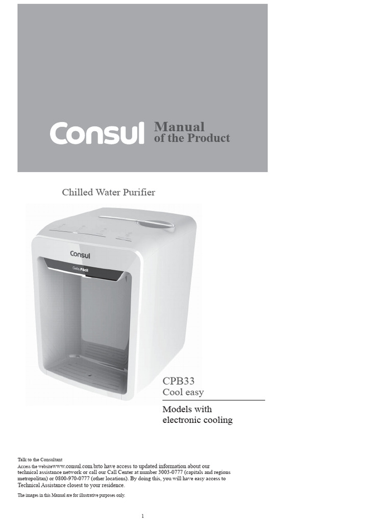Consul CPB33 Chilled Water Purifier Manual | PDF | Water | Leak