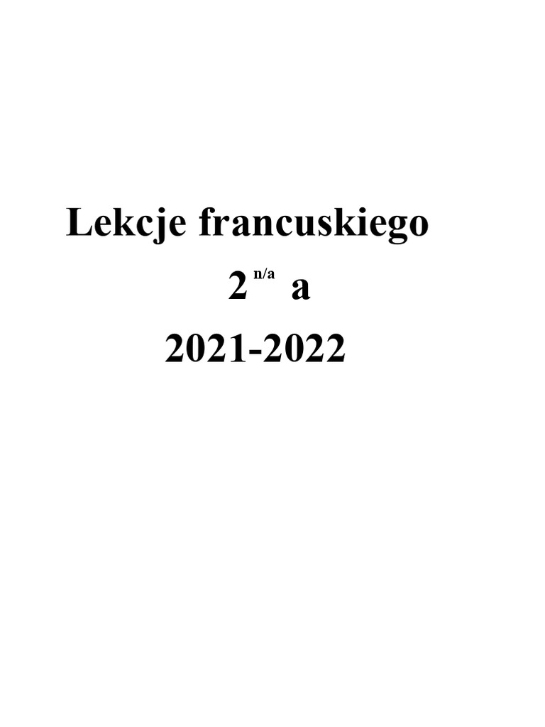 Zajęcia Z L.F 2nde A4 | PDF