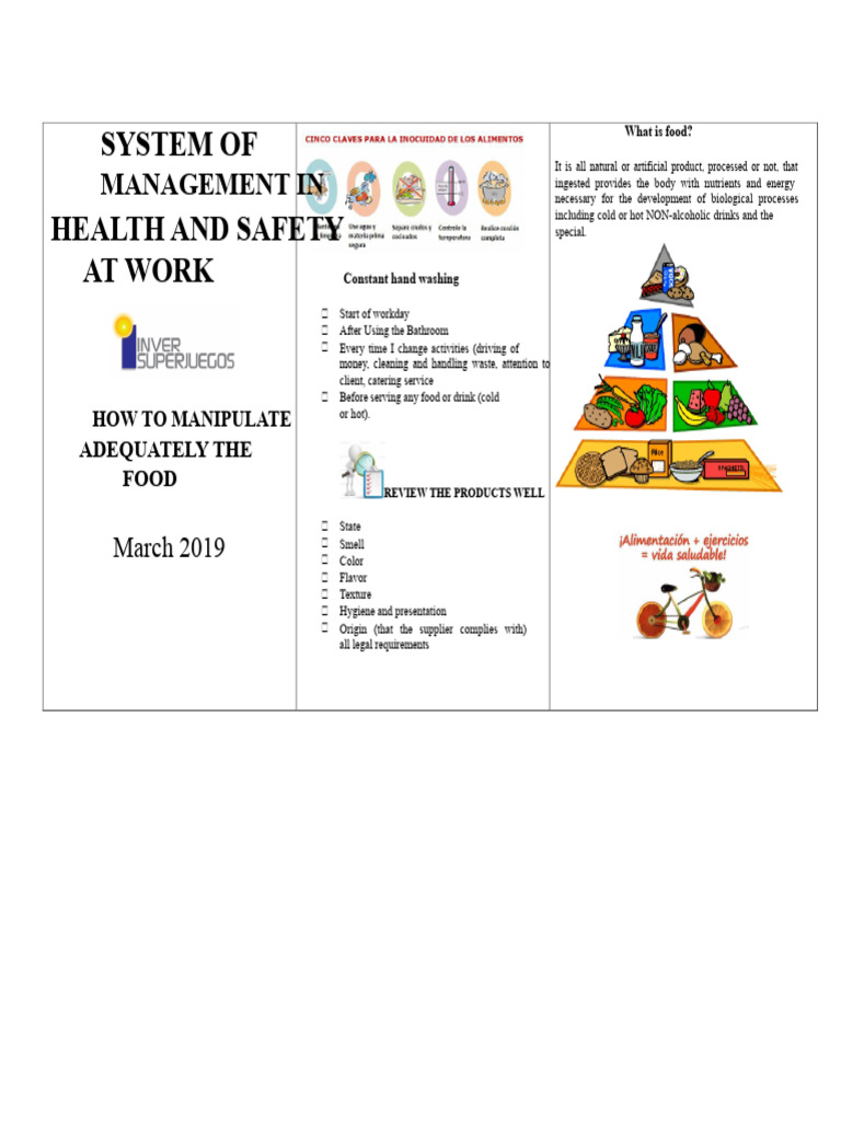 Food Handling Training Brochure | PDF | Hygiene | Food Safety