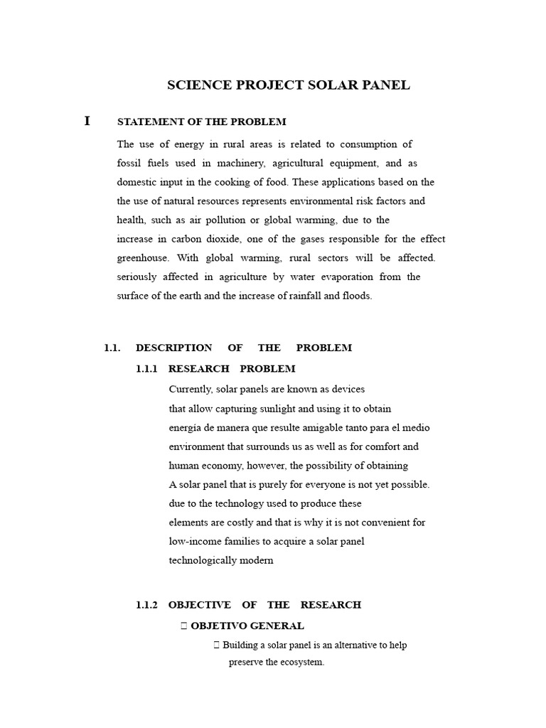 PROBLEM STATEMENT Solar Panel | PDF | Photovoltaics | Solar Cell
