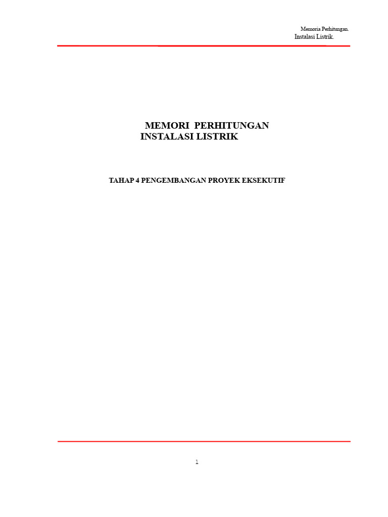 Perhitungan Instalasi Listrik Proyek | PDF