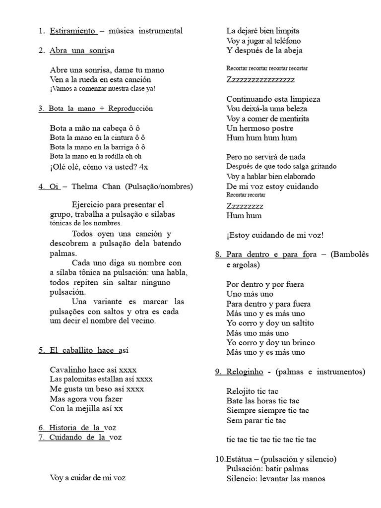 Actividades Musicales para Niños | PDF