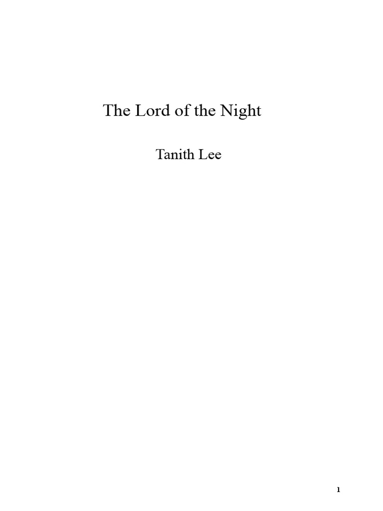 Lee, Tanith - The Lord of The Night | PDF | Demons | Flowers