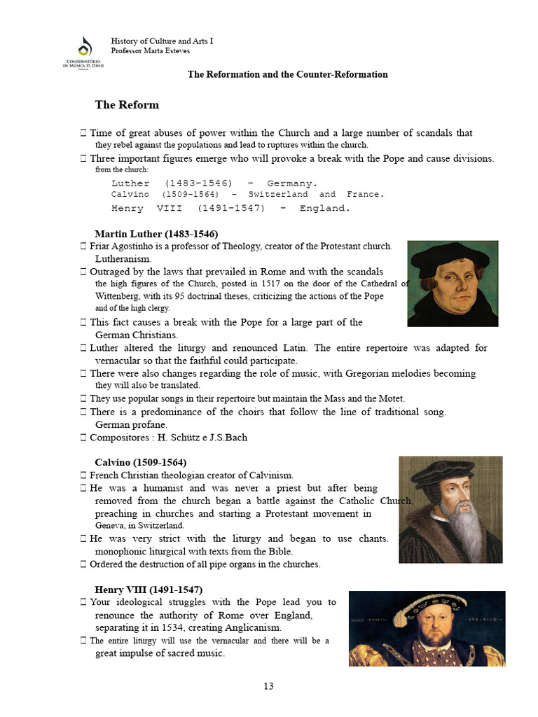 12.1-The Reformation and The Counter-Reformation | PDF | Counter ...