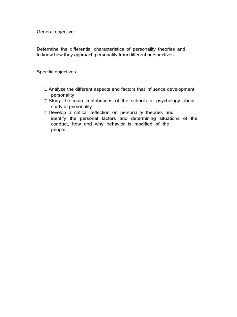 General Objective Personality | PDF