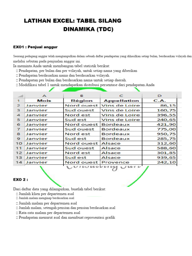 Latihan Excel: Tabel Silang dan Analisis Data | PDF