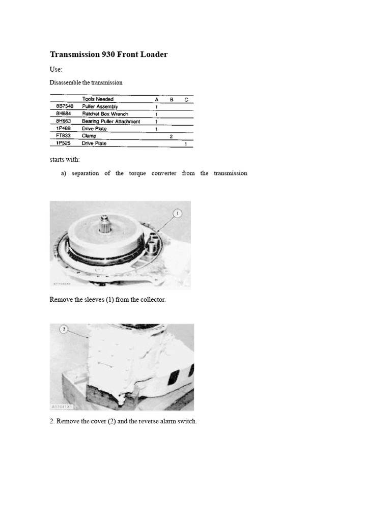 Disassembly Guide for Transmission 930 | PDF | Clutch | Axle