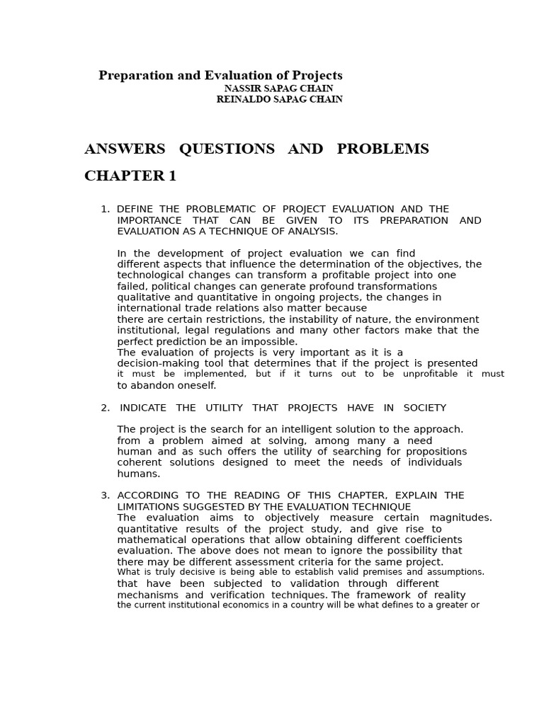 Project Evaluation and Preparation Insights | PDF | Evaluation | Investing