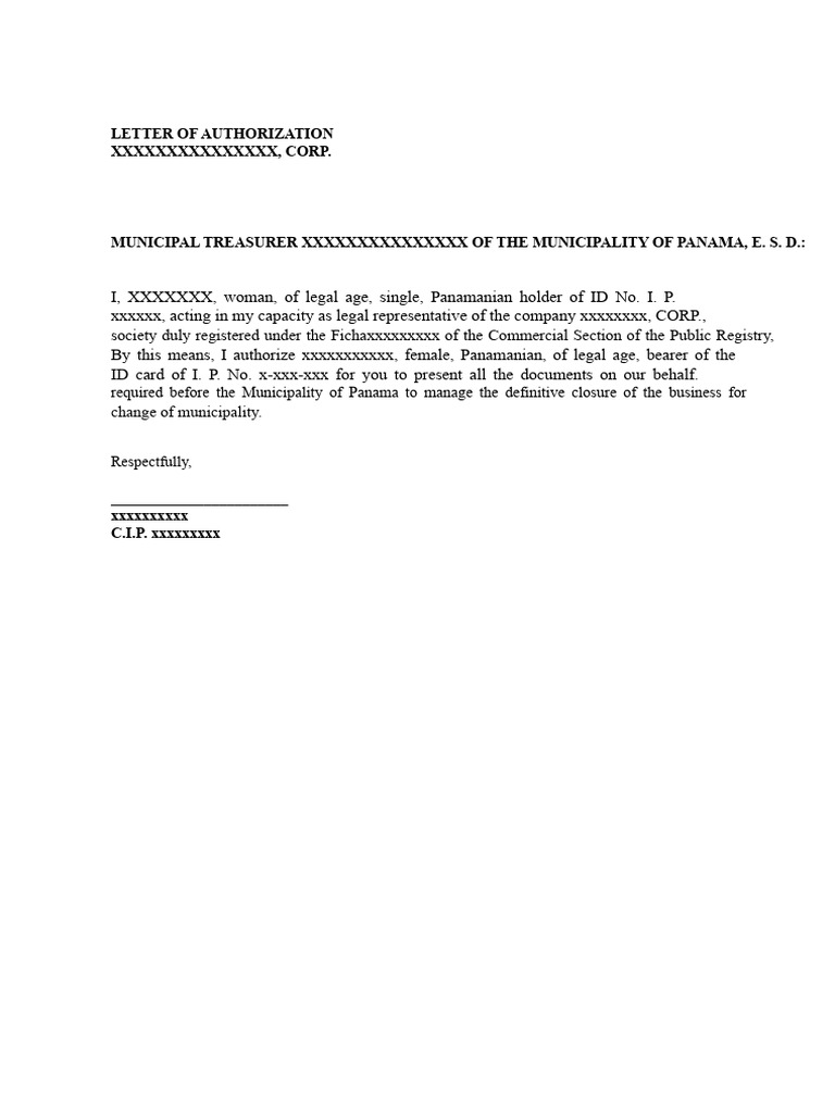 Business Closure Authorization Letter | PDF | Identity Document