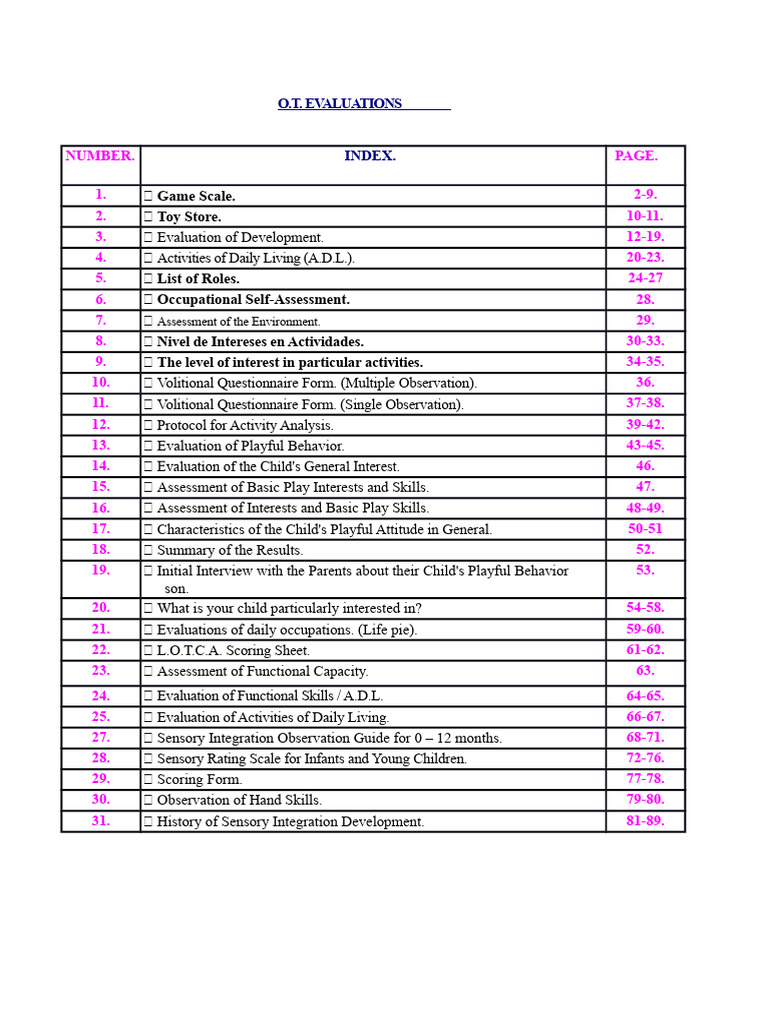Occupational Therapy Evaluations in Children | PDF | Wheelchair | Imitation
